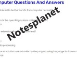 Basic Computer Questions And Answers Pdf Notesplanet
