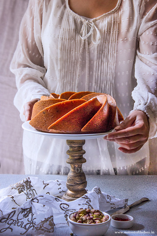 Saffron Pistachio Pound Cake | Not Out of the Box