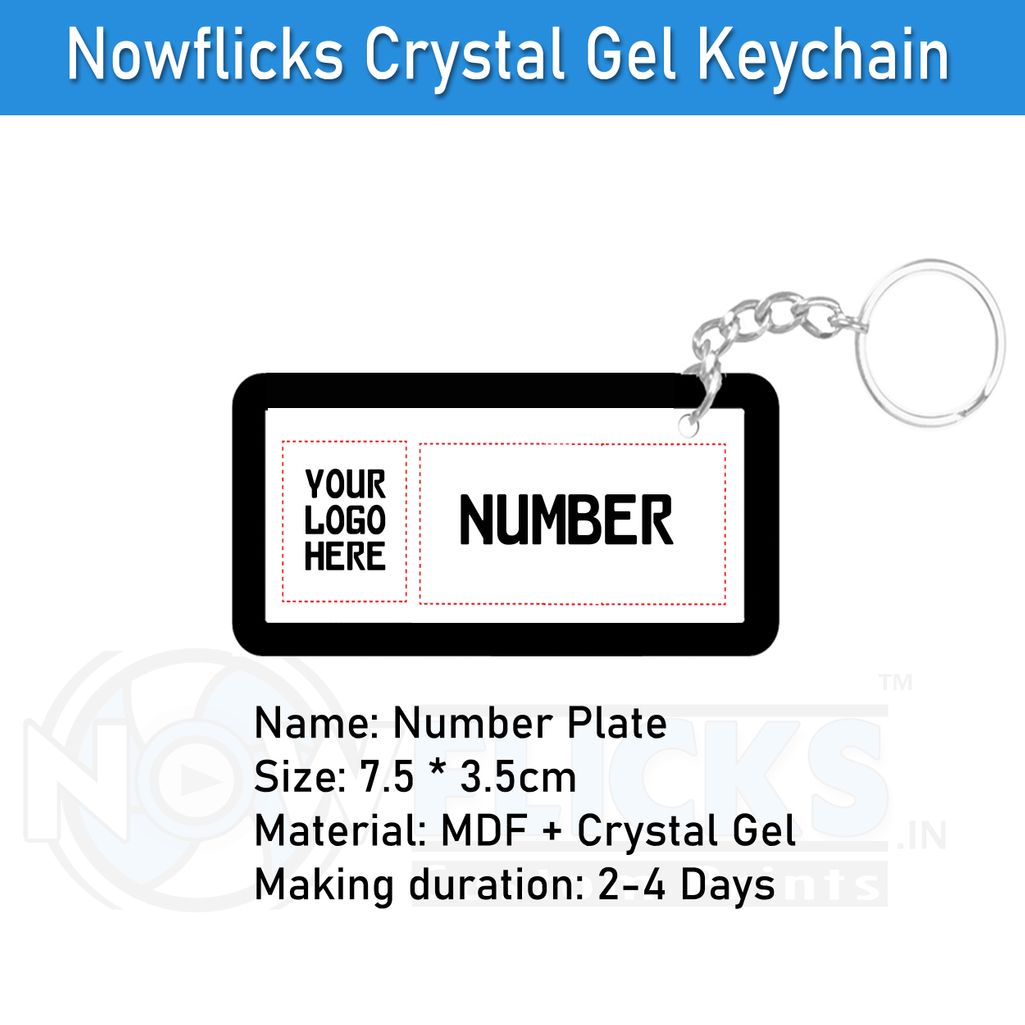 Full Frame Gel Number Plate Keychain