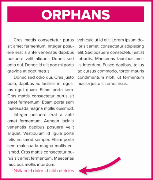Fix widows, orphans, and runts in Adobe InDesign | Nukefactory