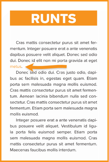 Fix widows, orphans, and runts in Adobe InDesign | Nukefactory