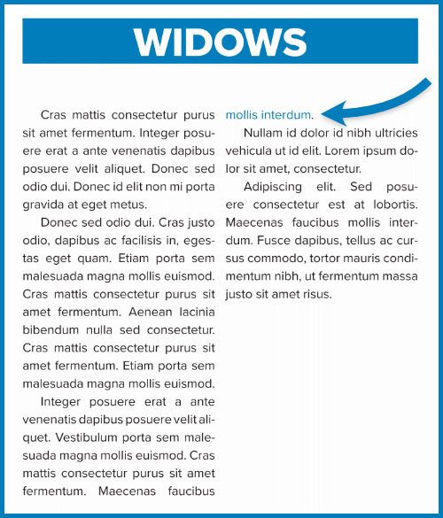 Fix widows, orphans, and runts in Adobe InDesign | Nukefactory