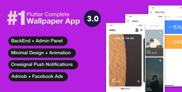 Flutter Wallpaper App v3.0.1 - Backend+ Admin Panel (Full App) Source Code
