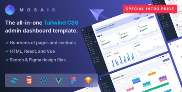 Mosaic v3.1 - Tailwind CSS Admin Dashboard Template Free