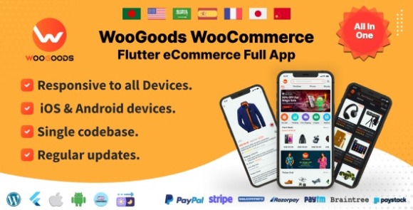 Woogoods WooCommerce (8 Sep 2022) - Flutter E-commerce Full App Source Code