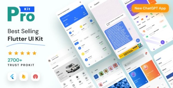 ProKit Flutter v5.17.0 - Best Selling Flutter UI Kit with Chat GPT App Source Code
