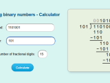 Dividing Binary Numbers Calculator