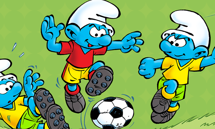 Los Pitufos Están Jugando Al Fútbol En Línea Gombis Es