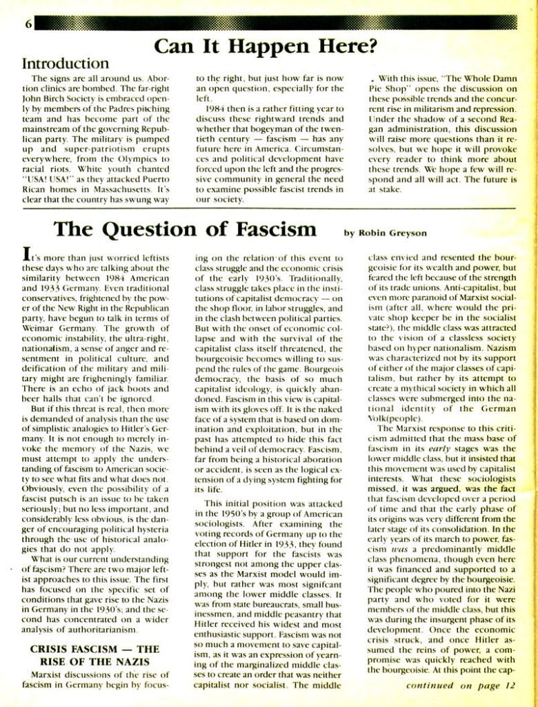 Number 11, November 1984 – OB Rag