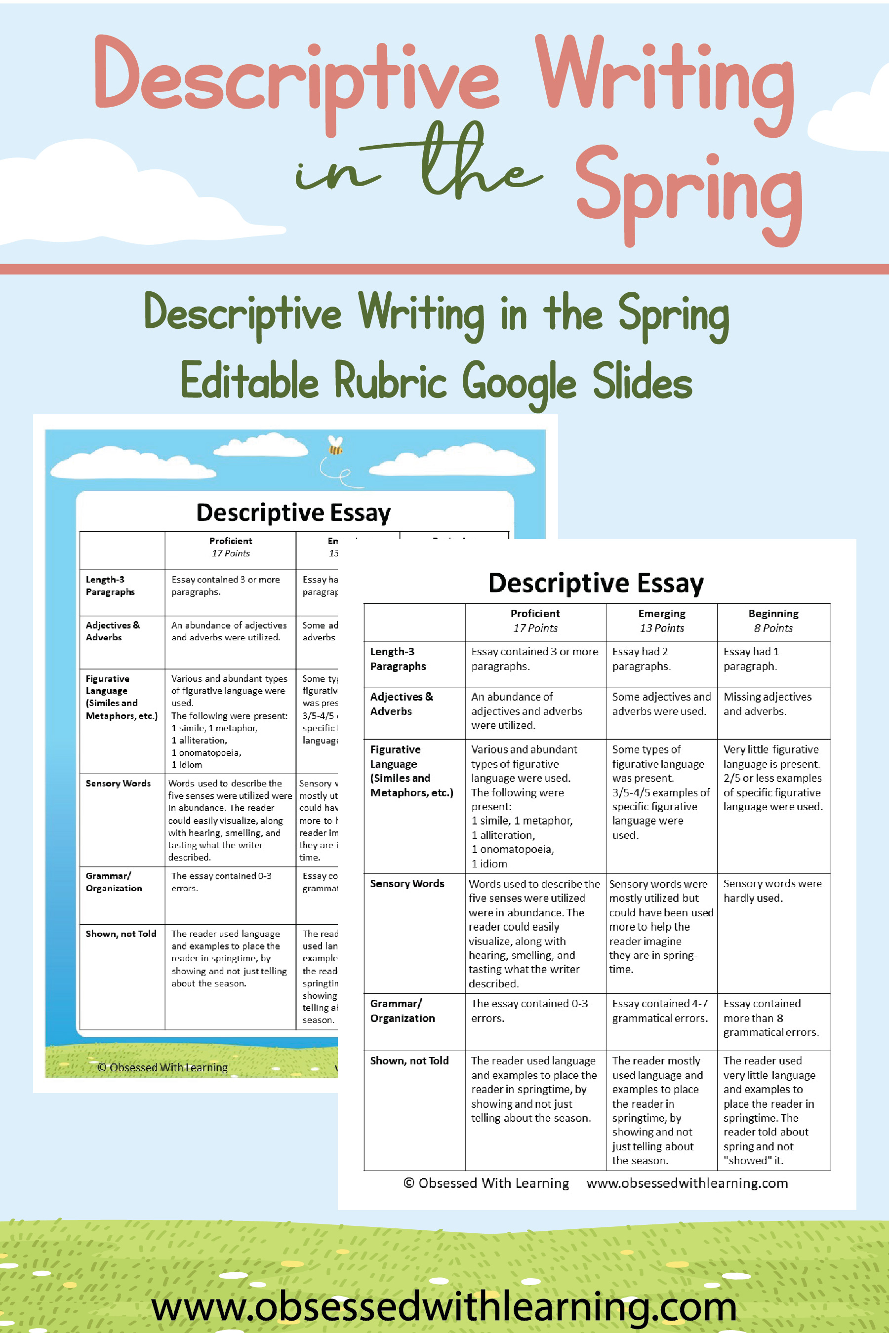 Descriptive Writing in the Spring - Obsessed With Learning