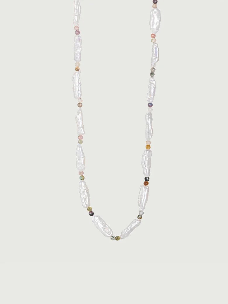 Array Pearl Bead Necklace Baroque Elegance