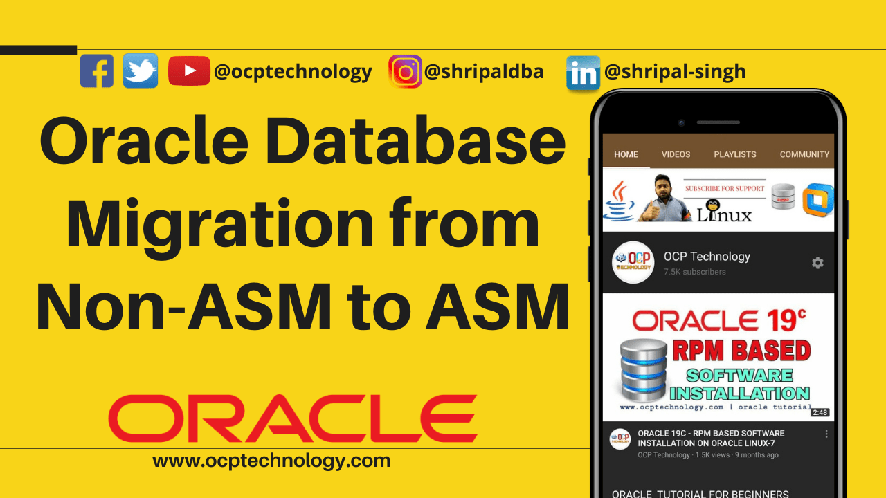 Oracle Database Migration from Non-ASM to ASM - shripal