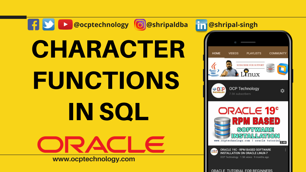 What Is The Character Function In Sql Oracle Shripal