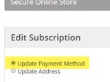 Update Payment Method Edit Subscription