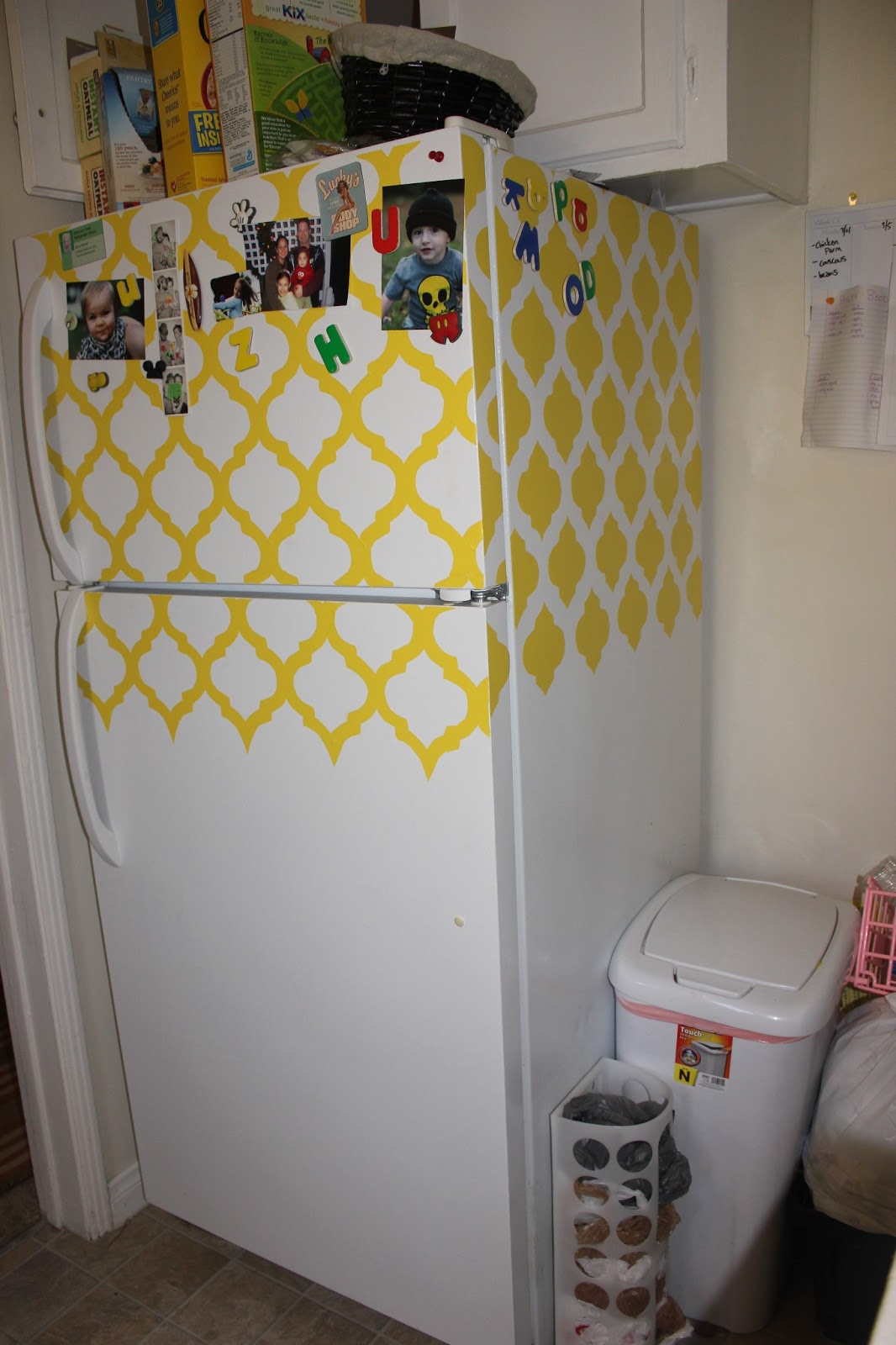 Use contact paper to snazzy-up your boring fridge • Offbeat Home & Life