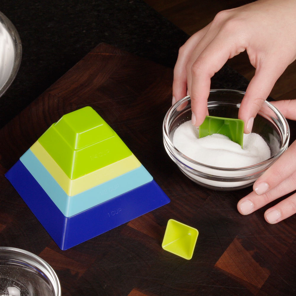 Stackable rainbow pyramid measuring cups are awesome kitchen decor when ...