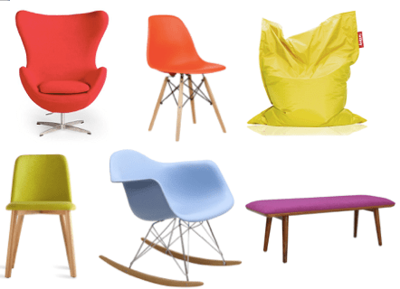 Colorful seating options in a rainbow of colors! • Offbeat Home & Life