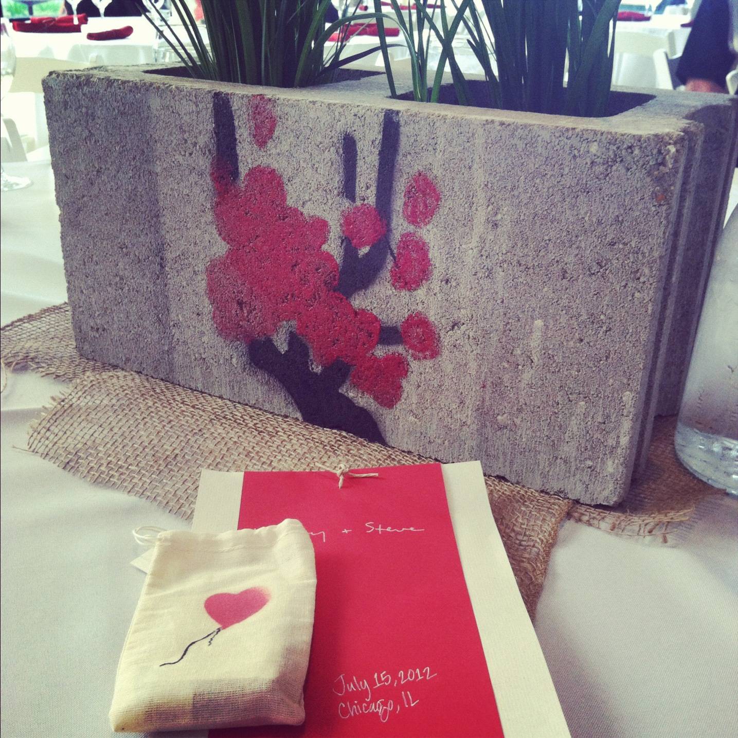 Banksy-esque, street art-inspired, wedding centerpieces/table numbers ...