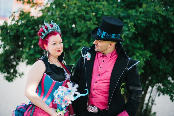 Electric, pink, octopus-themed, Burner wedding fashions to blow your ...