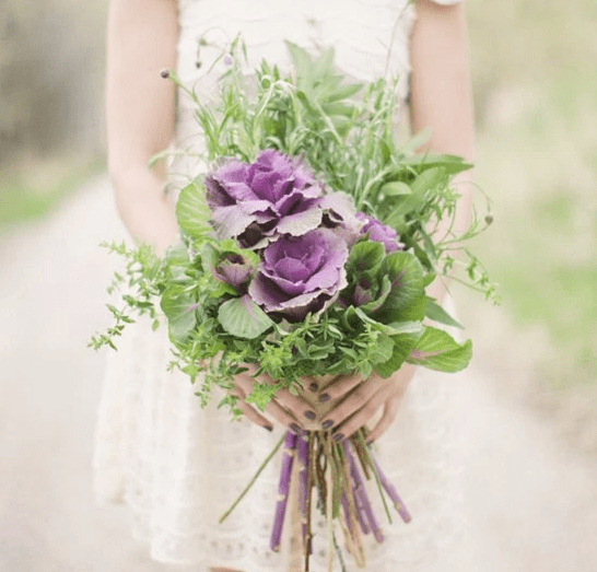 Kale floral arrangements: Up the fiber content of your wedding