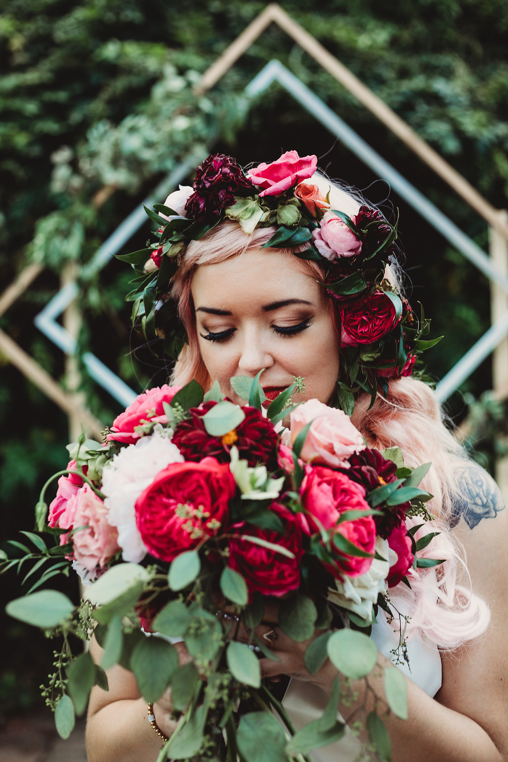 Blueberries & strawberry pink hair at this berry sweet handmade wedding ...