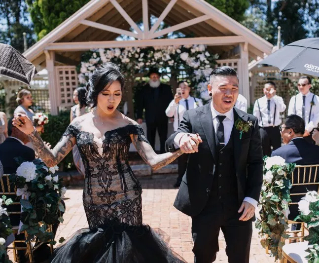 Elegance meets dark romance at this Sydney goth chic wedding • Offbeat ...