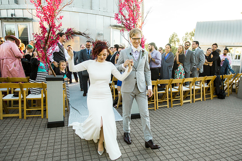 Crowns, pink flowers, & the cosmos at this Space Center wedding ...