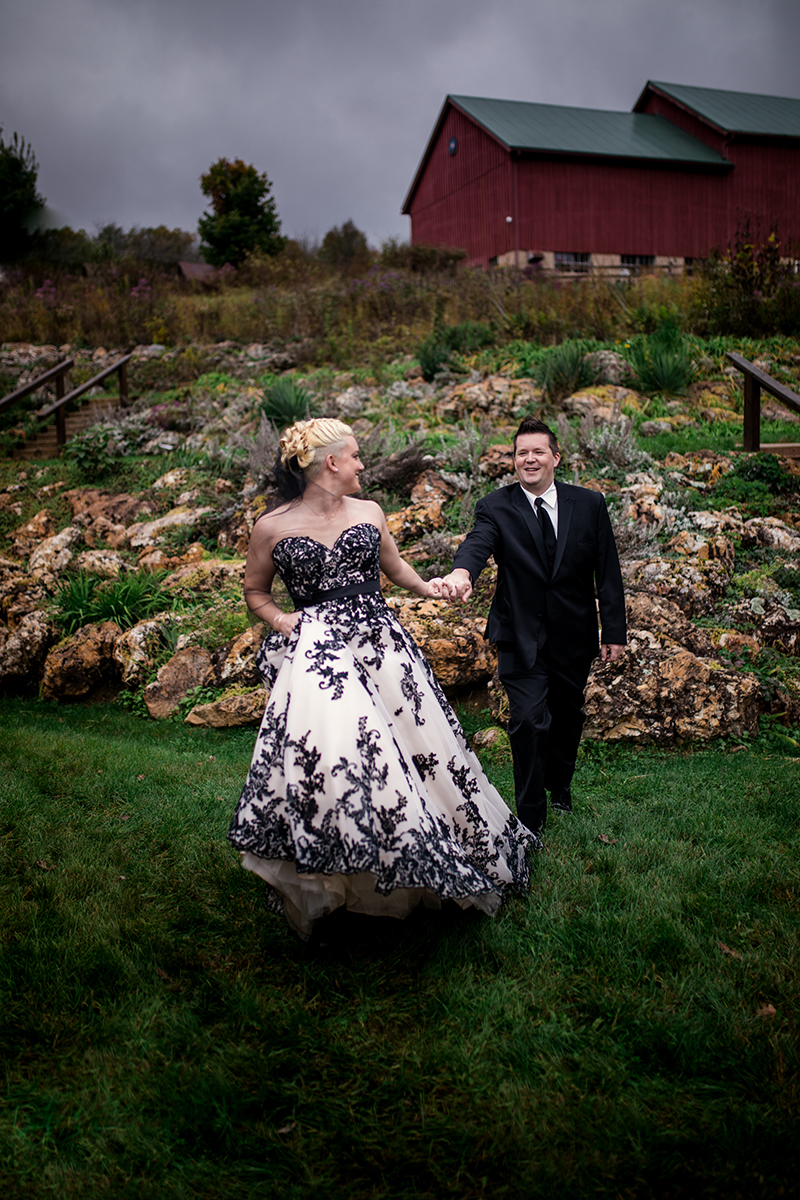A geeky, fandom-themed wedding with a black and white gown (with a ...