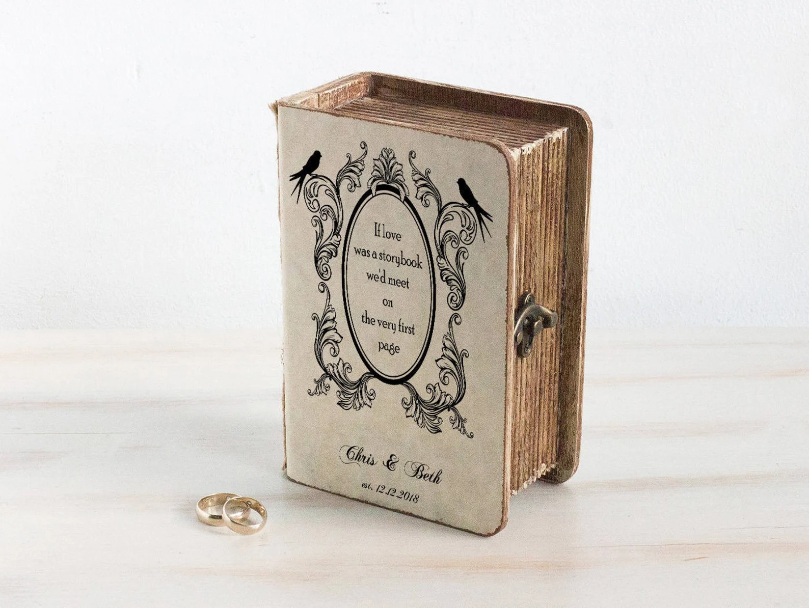 Rustic ring bearer box with personalization inside • Offbeat Wed (was ...