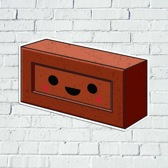 Kawaii Brick Sticker – OffColorDecals