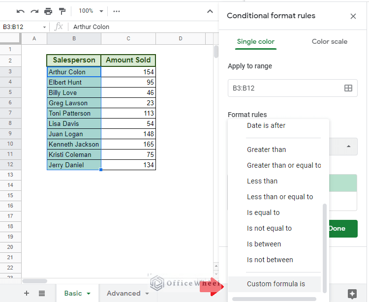Conditional Formatting Based On Another Cell In Google Sheets Officewheel