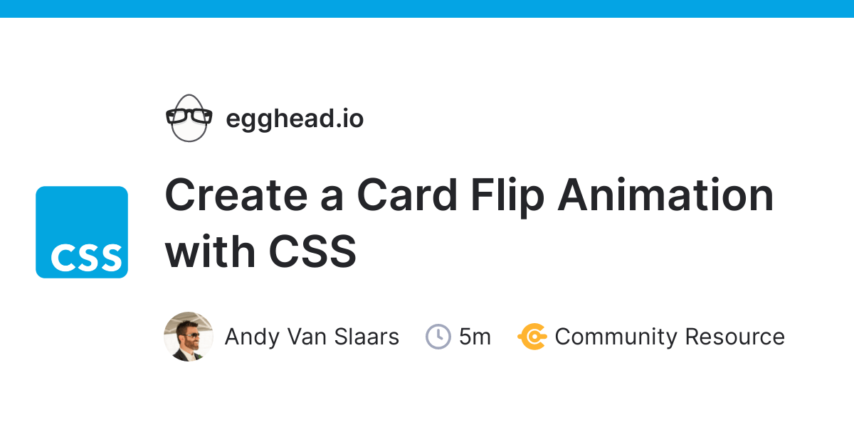 Create A Card Flip Animation With Css Egghead Io