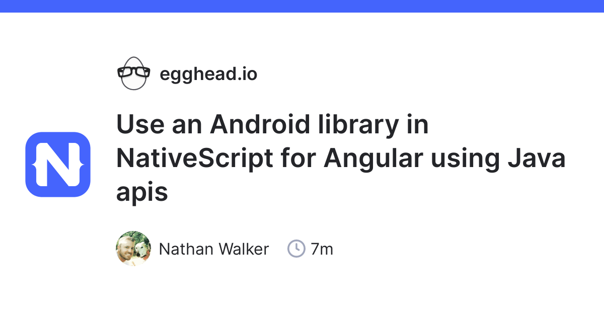 Use An Android Library In Nativescript For Angular Using Java Apis