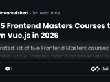 Top 5 Frontend Masters Courses To Learn Vue Js In 2026 Daily Dev