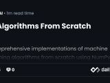 Ml Algorithms From Scratch Daily Dev