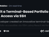 I Built A Terminal Based Portfolio You Can Access Via Ssh Daily Dev