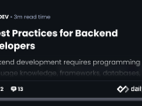4 Best Practices For Backend Developers Daily Dev