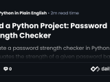 Build A Python Project Password Strength Checker Daily Dev