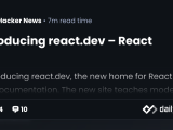 Introducing React Dev React Daily Dev