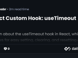 React Custom Hook Usetimeout Daily Dev