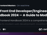The Front End Developer Engineer Handbook 2024 A Guide To Modern Web