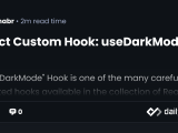 React Custom Hook Usedarkmode Daily Dev