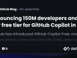 Announcing 150m Developers And A New Free Tier For Github Copilot In Vs