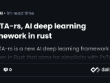Rotta Rs Ai Deep Learning Framework In Rust Daily Dev