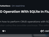 Crud Operation With Sqlite In Flutter Daily Dev