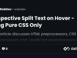 Perspective Split Text On Hover Using Pure Css Only Daily Dev