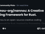 Nannou Org Nannou A Creative Coding Framework For Rust Daily Dev