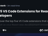 Top 5 Vs Code Extensions For React Developers Daily Dev