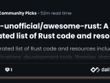 Rust Unofficial Awesome Rust A Curated List Of Rust Code And Resources