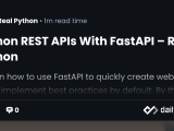 Python Rest Apis With Fastapi Real Python Daily Dev